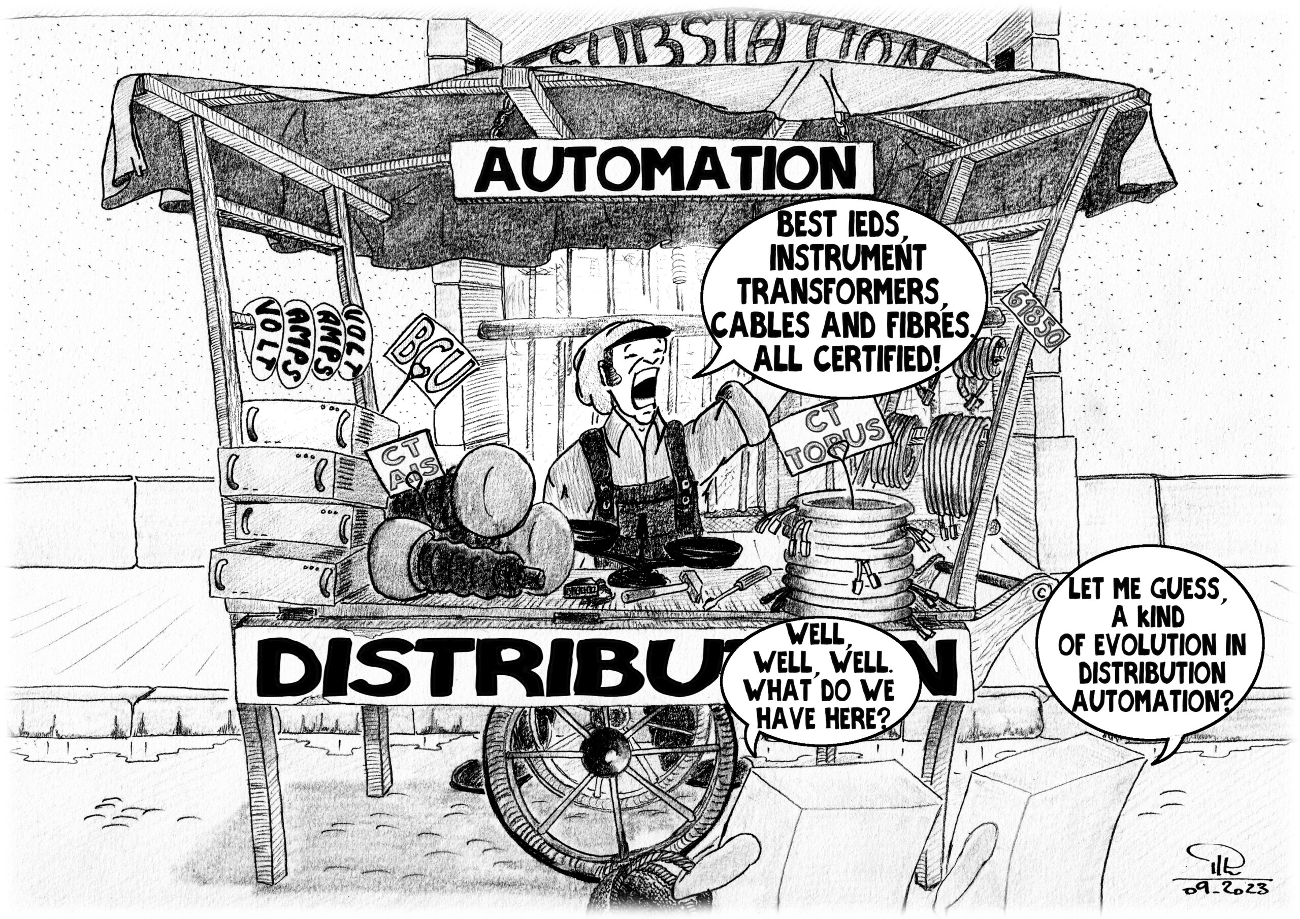 A caricature on The Evolution of Distribution Automation | PAC World